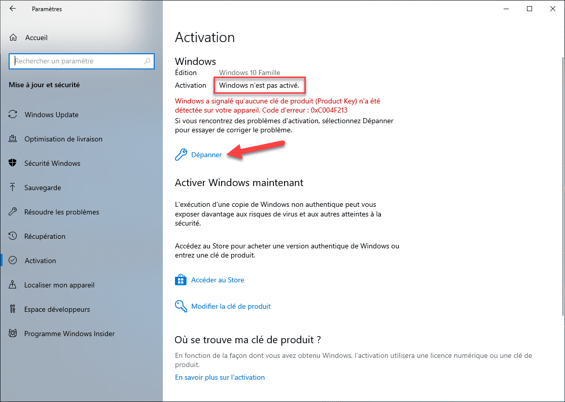 Activer Windows 10 avec une clé d'activation - Blog EugeneToons